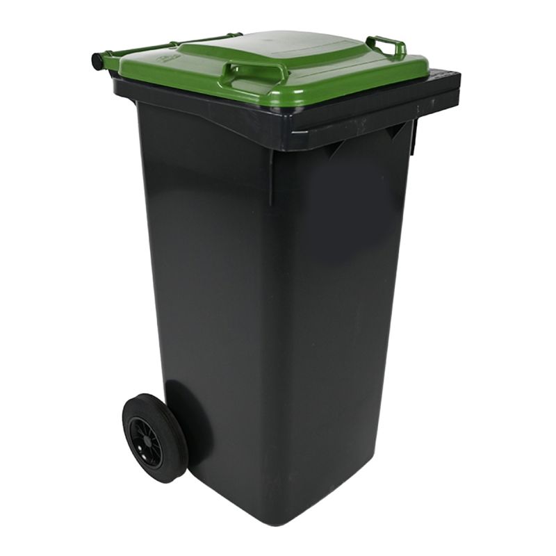 Minicontainer 120 liter Grijs met Groene Deksel kopen?