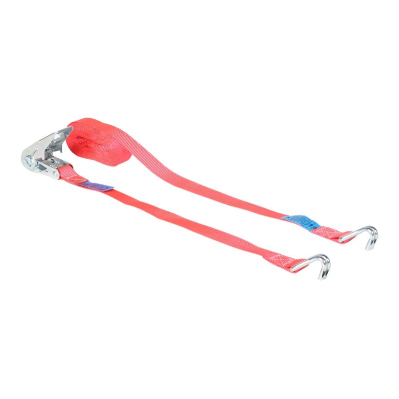 Sangle d'arrimage 25 mm 0,8 tonnes 2M Rouge avec crochets pointus
