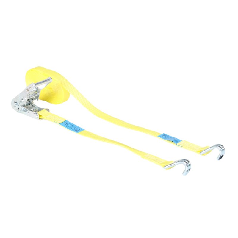 Sangle d'arrimage 25 mm 1,5 tonne 2M jaune avec crochets pointus
